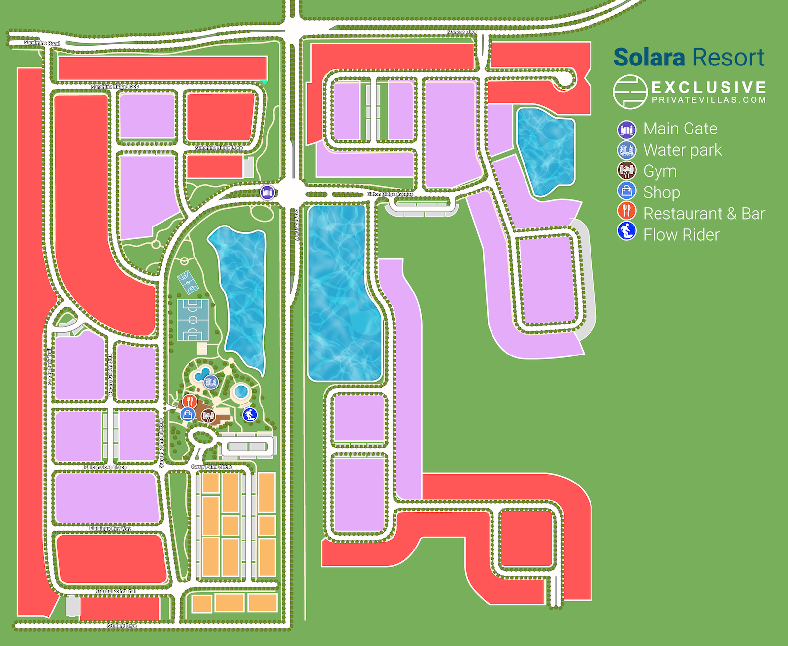 Solara Resort Map - Download for Free | ExclusivePrivateVillas.com